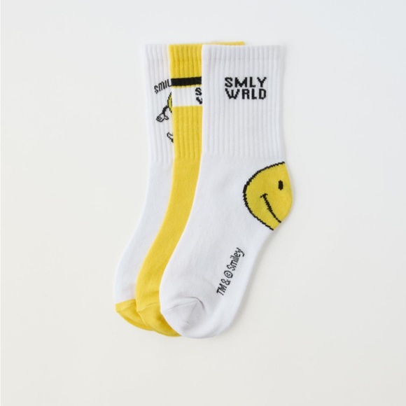 Zara | Other | Zara Smiley World Threw Pack Socks | Poshmark